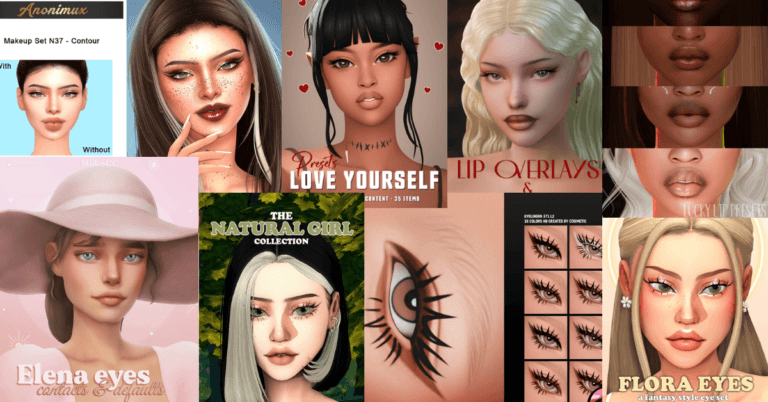 Best Sims 4 Makeup CC Packs for Females - Full Kits, Masks, Overlays & More